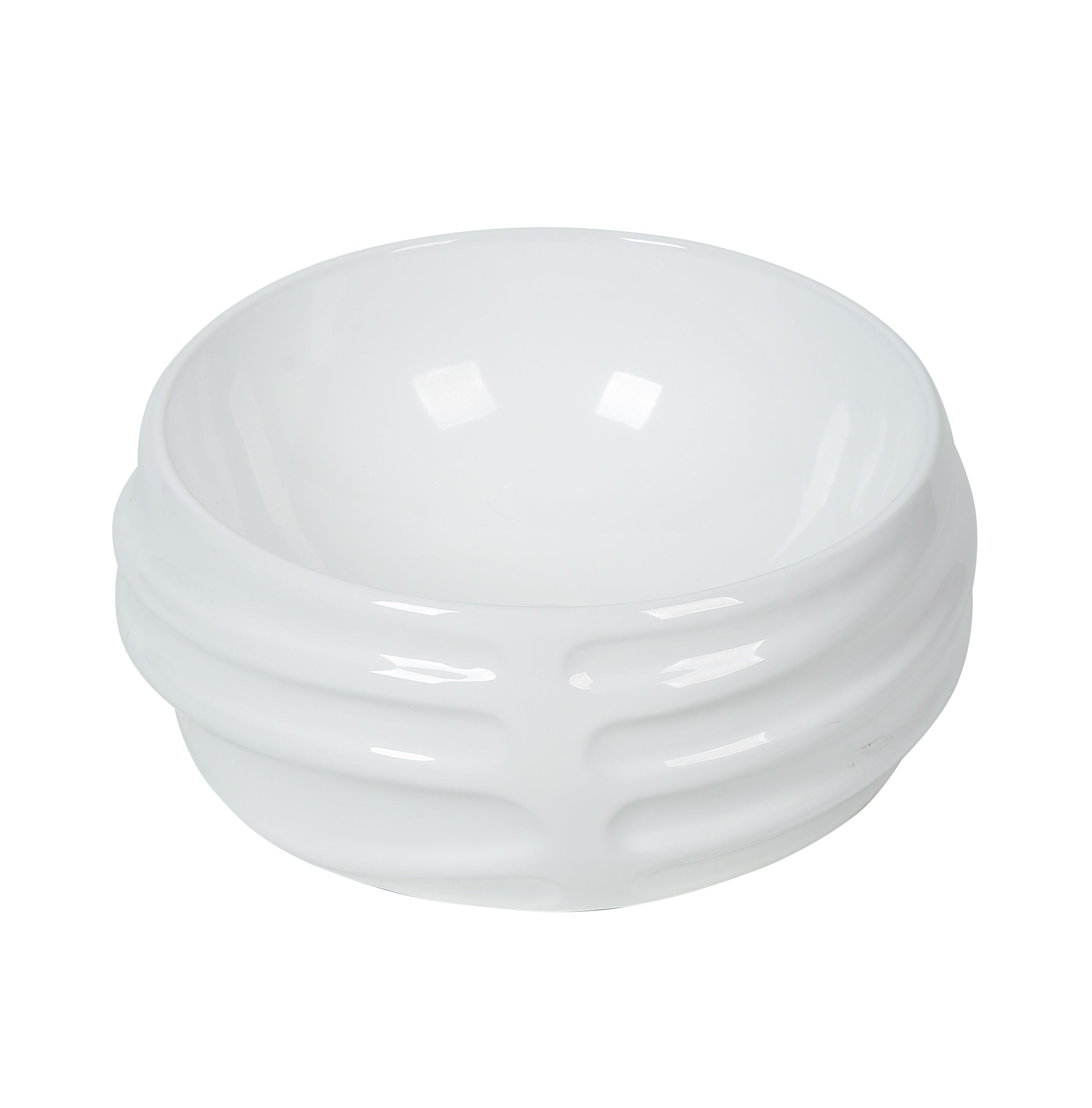 Lavoar ceramic rotund A783 – alb lucios, exterior reliefat modern